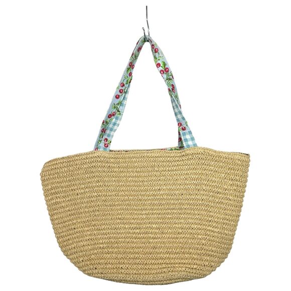 Laura Ashley | Bags | Laura Ashley Wicker Raffia Cherry Cottage Boho ...